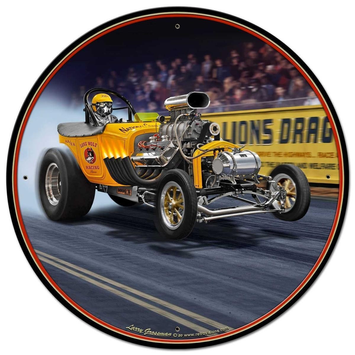 HossRods.com | 1923 T-Bucket Fuel Altered Round Sign 14 x 14 | Hot Rod ...