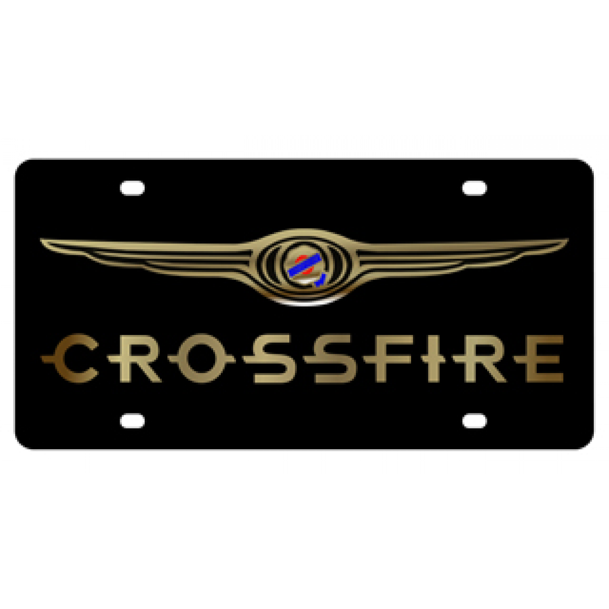 HossRods.com | Chrysler Crossfire Carbon Steel License Plate Gold Logo ...